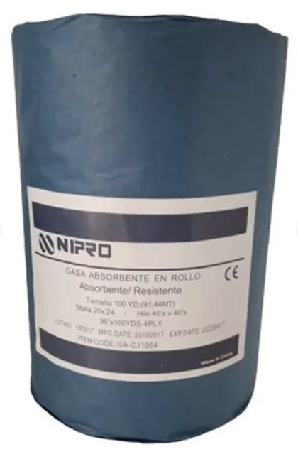 Rollo de Gasa 36 x 100 YRS (20×24 hilos) – Todo para el Enfermo